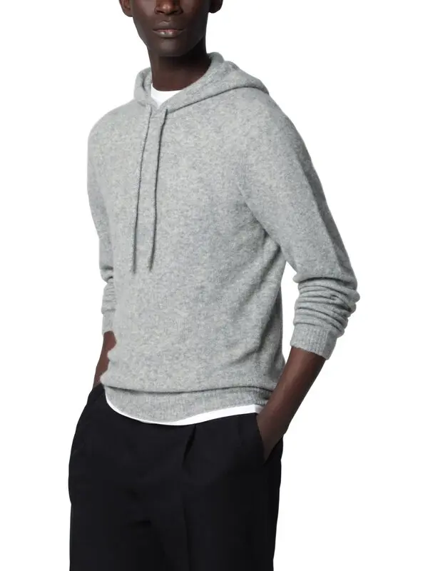 ROBERTO COLLINA Light Gray Cashmere Sweatshirt-style Sweater - Grey