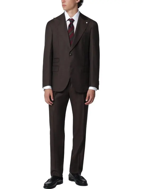 LUIGI BIANCHI Single-breasted Wool Suit - Brown