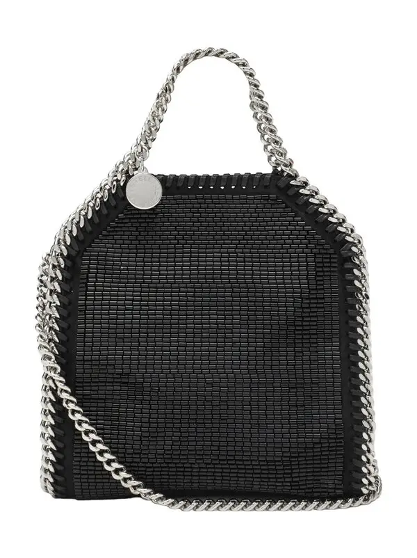 Stella McCartney Falabella Micro Tote Bag In Crystal Mesh - Black