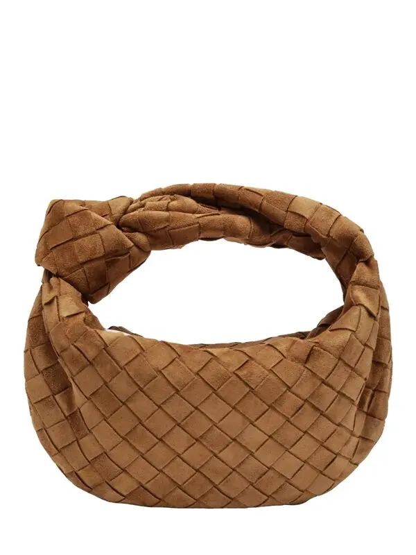Bottega Veneta Mini Jodie Bag In Amber Suede - Brown
