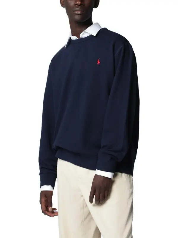 Polo Ralph Lauren Navy Cotton-blend Crewneck Sweatshirt - Blue