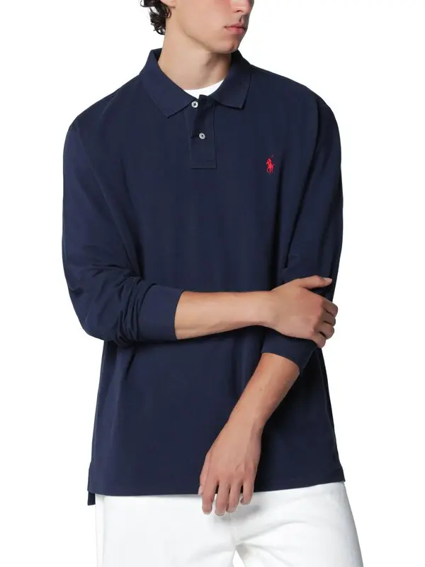 Polo Ralph Lauren Cotton Polo Custom Slim-fit - Blue