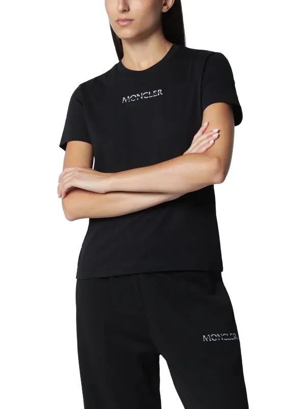 Moncler Cotton T-shirt With Logo - Black