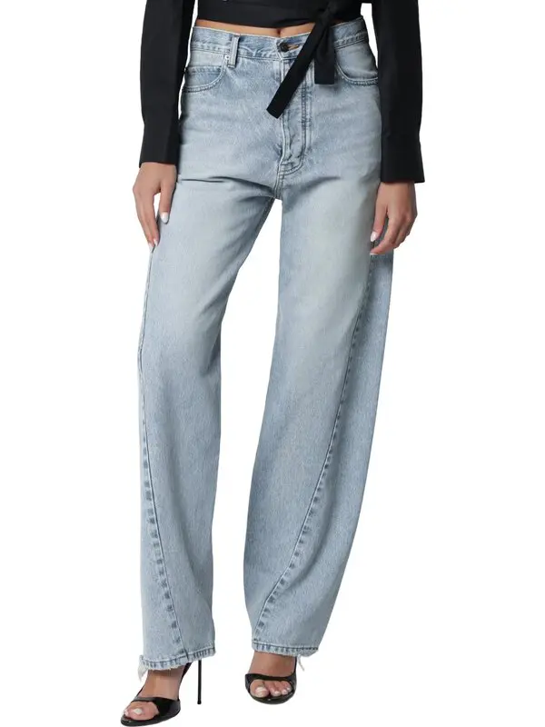 Balenciaga Twisted-seam Jeans In Faded Light Denim - Blue