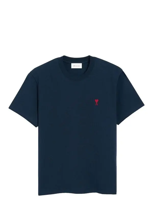AMI Paris De Coeur Cotton T-shirt - Blue