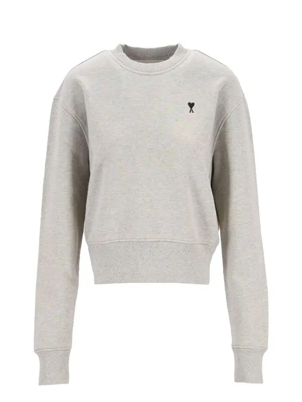AMI Paris De Coeur Cotton Sweatshirt - Grey