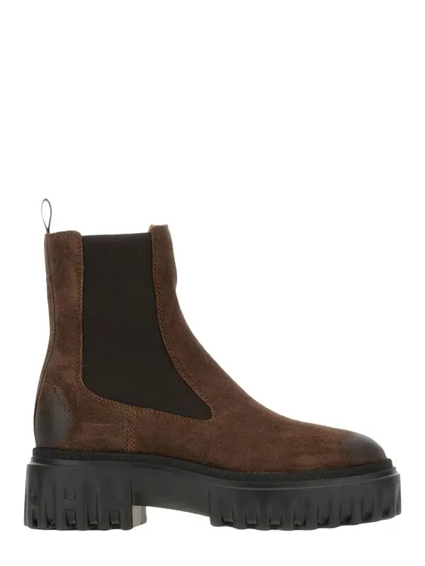 Hogan H700 Leather Chelsea Boots - Brown