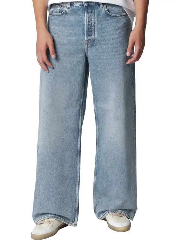 GOLDEN GOOSE Light Washed Effect Wide Leg Jeans - Blue