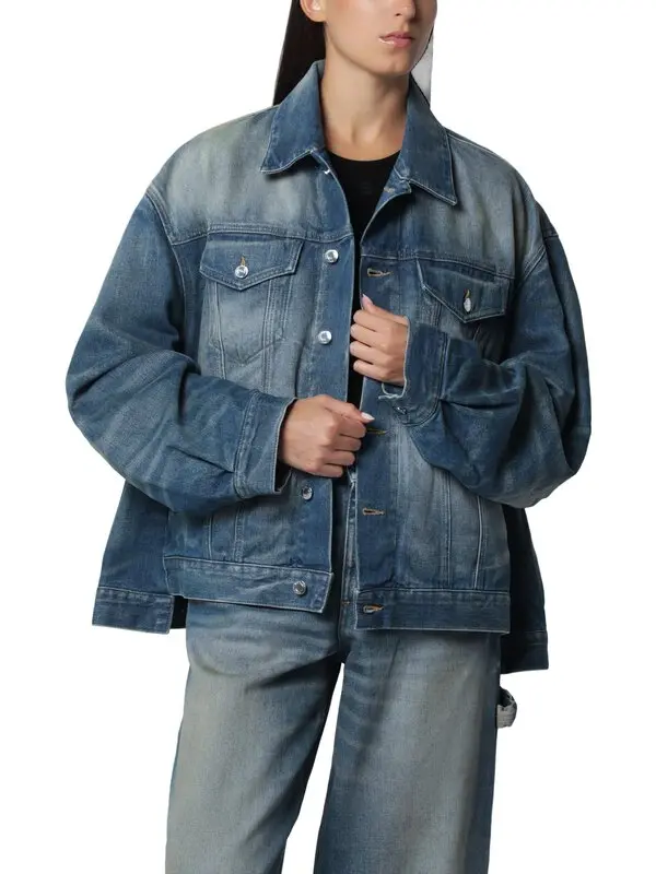 HAIKURE Washed Effect Denim Jacket - Blue