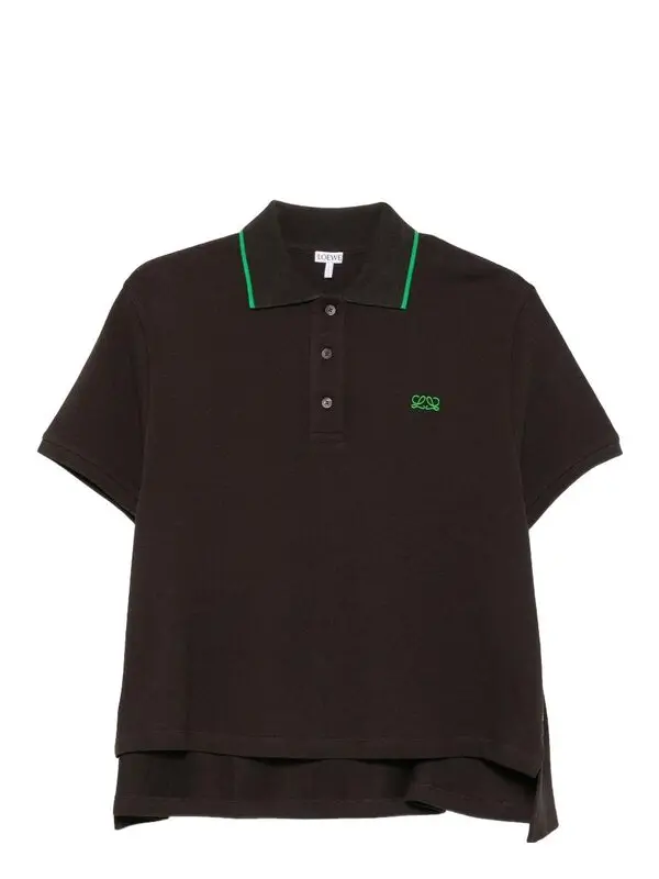 Loewe Anagram Cotton Polo Shirt - Brown