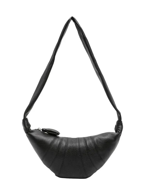 LEMAIRE Croissant Small Leather Shoulder Bag - Black