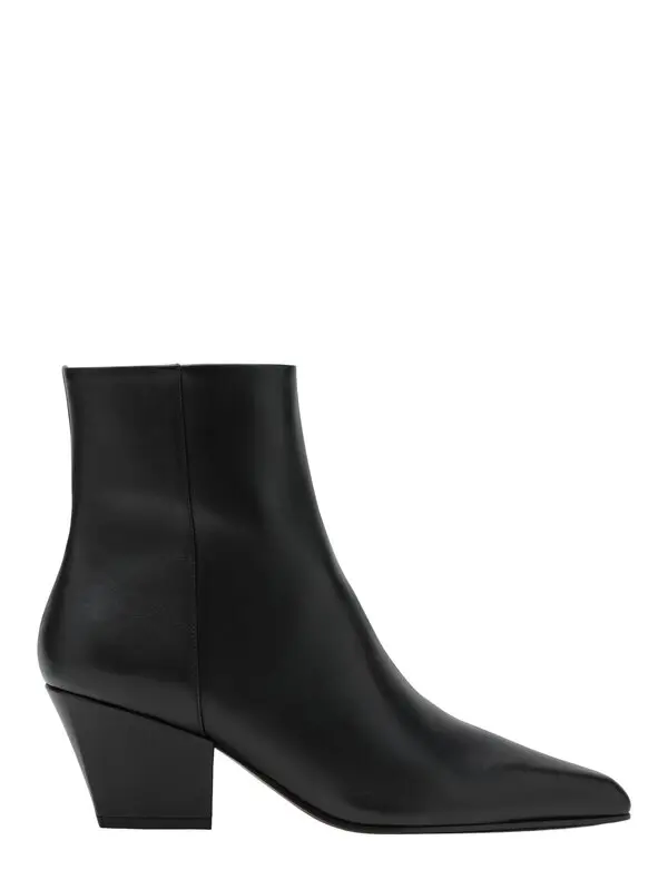 Paris Texas Jane Ankle Boots In Calfskin Leather - Black