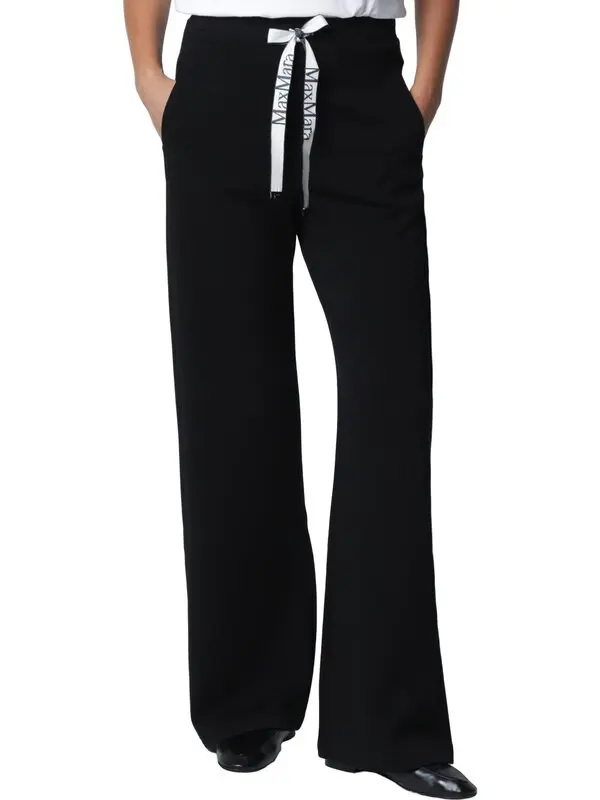 Max Mara Wide-leg Double Jersey Pants - Black