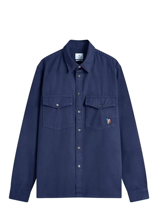 Paul Smith 2-pocket Broadstripe Zebra Shirt - Navy