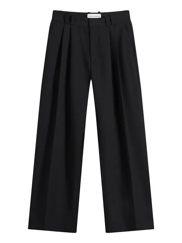 Studio Nicholson Line Tech Wool Pleated Trouser - Black