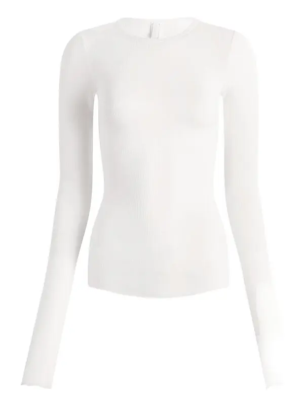 SKIMS Sheer Cotton Long Sleeve Tee - Snow