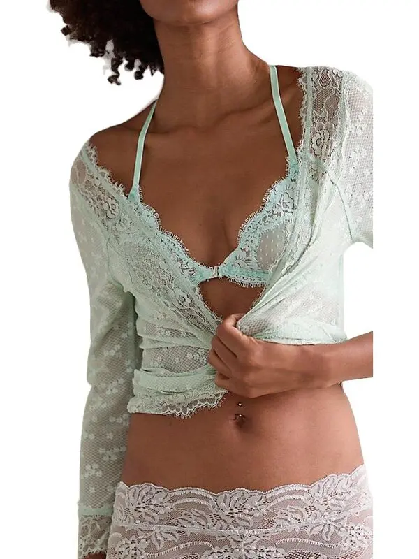 INTIMATELY Lace Me Twice Layering Top - Frosted Mint
