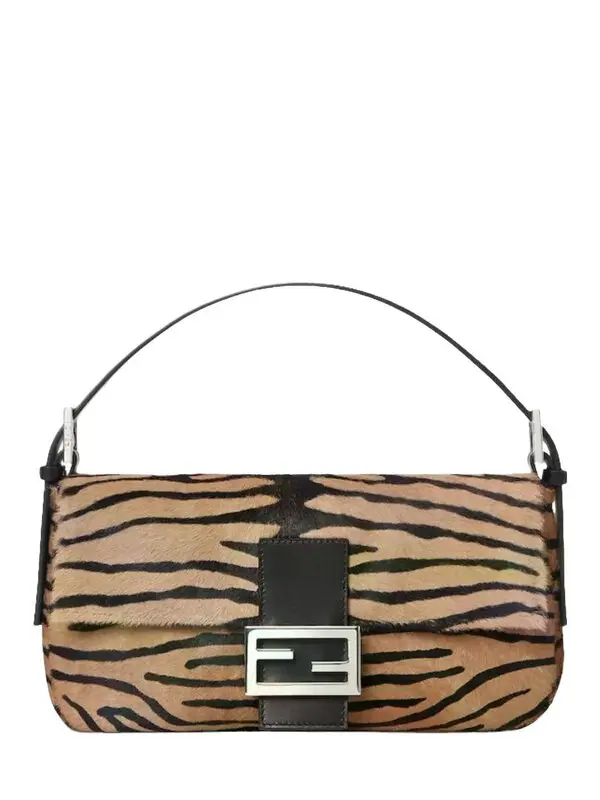 Fendi Baguette Tiger-print Shoulder Bag - Neutrals