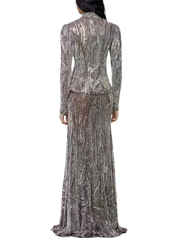 Rabanne Sequin-embellished Embroidered Maxi Skirt - Brown