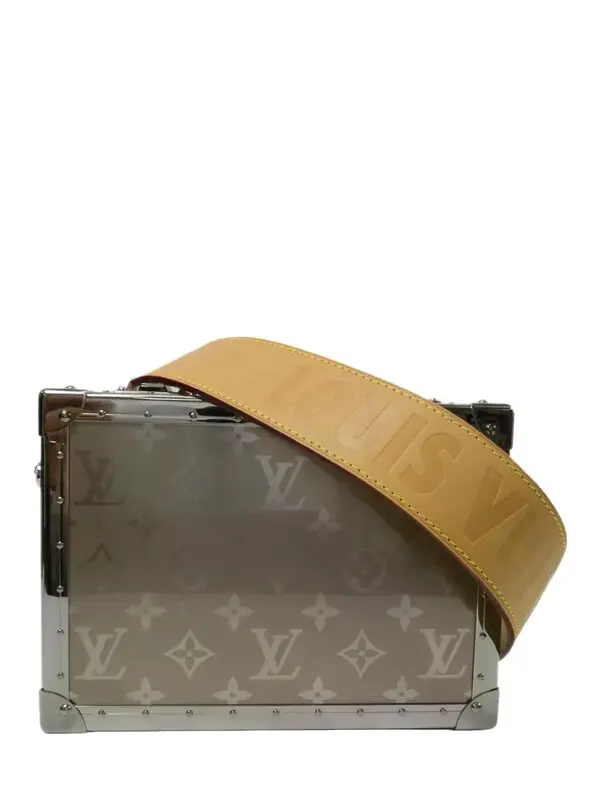 LOUIS VUITTON Monogram Titanium Clutch Box Shoulder Bag - Silver