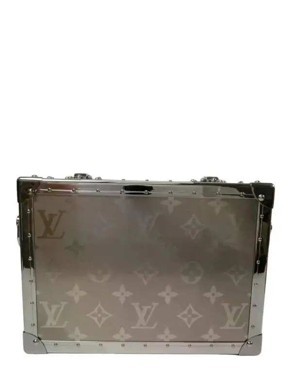 LOUIS VUITTON Monogram Titanium Clutch Box Shoulder Bag - Silver