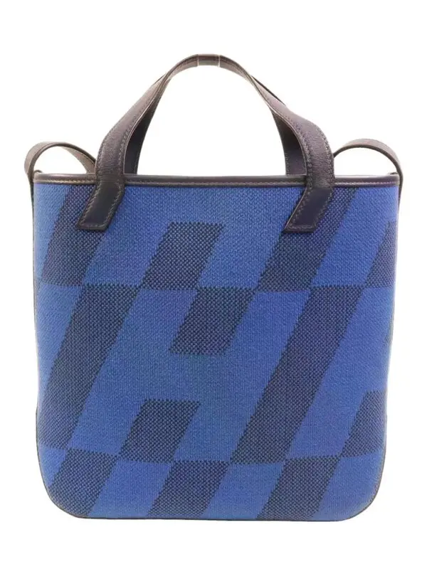 Hermès Cabas H En Biais 27 Tote Bag - Blue