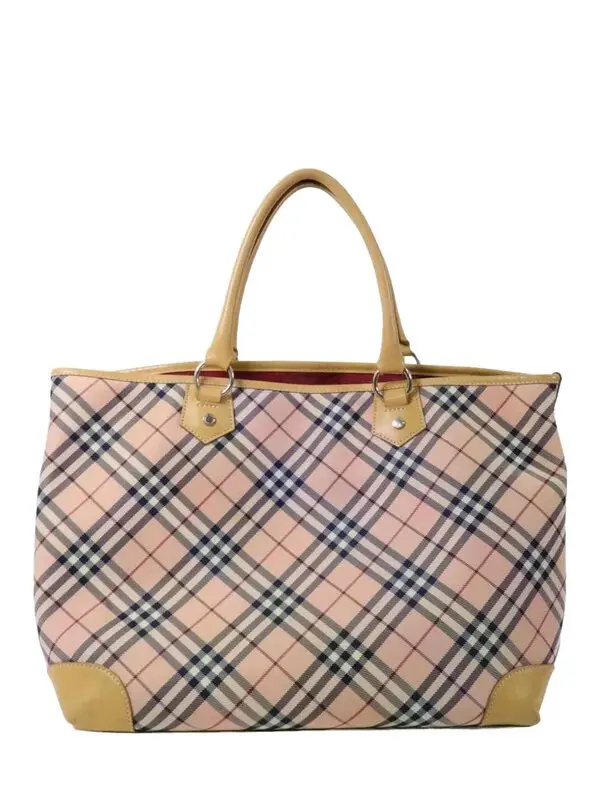 Burberry Check-pattern Canvas Tote Bag - Pink