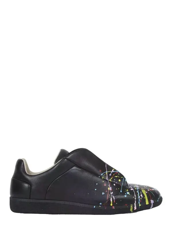 MAISON MARGIELA Future Paint-splatter Leather Sneakers - Black