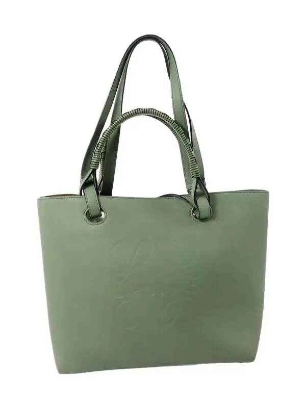 Loewe Anagram Leather Tote Bag - Green