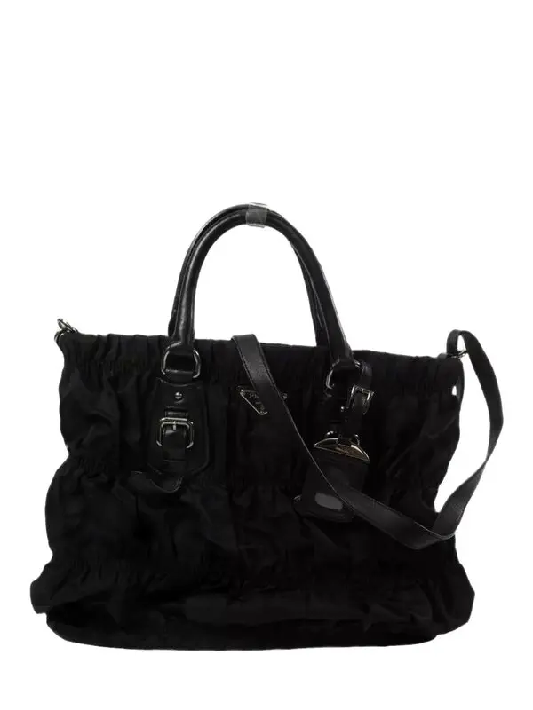 Prada 2008 Tessuto Gaufre Tote Bag - Black