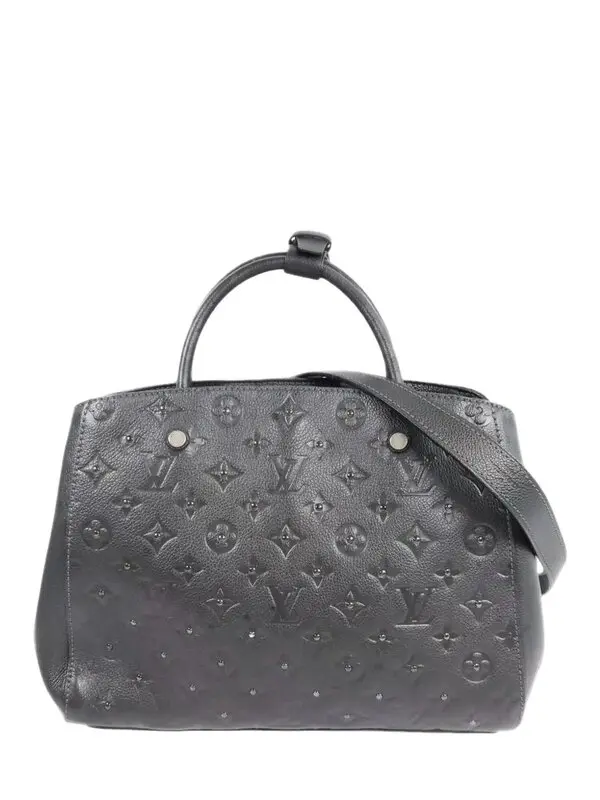 LOUIS VUITTON Bb Montaigne Monogram Empreinte Tote Bag - Black