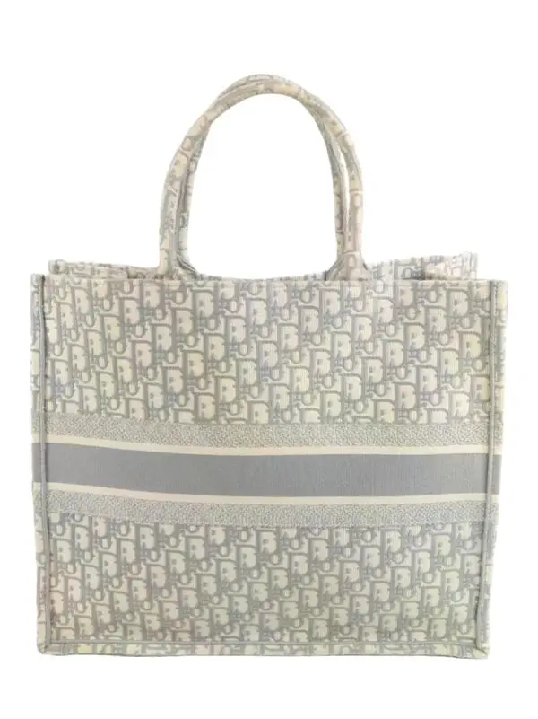 Dior Large Book Tote Oblique Tote Bag - Grey