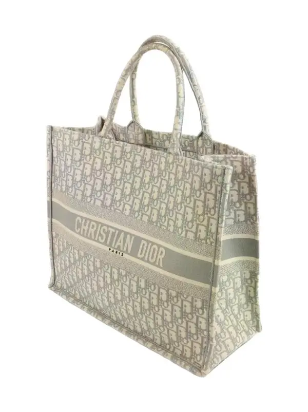 Dior Large Book Tote Oblique Motif - Grey
