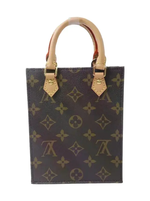 LOUIS VUITTON Petit Sac Plat Monogram Tote Bag - Brown