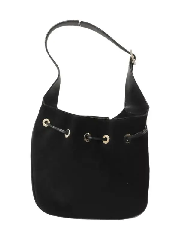 Gucci Eyelet Drawstring Shoulder Bag - Black