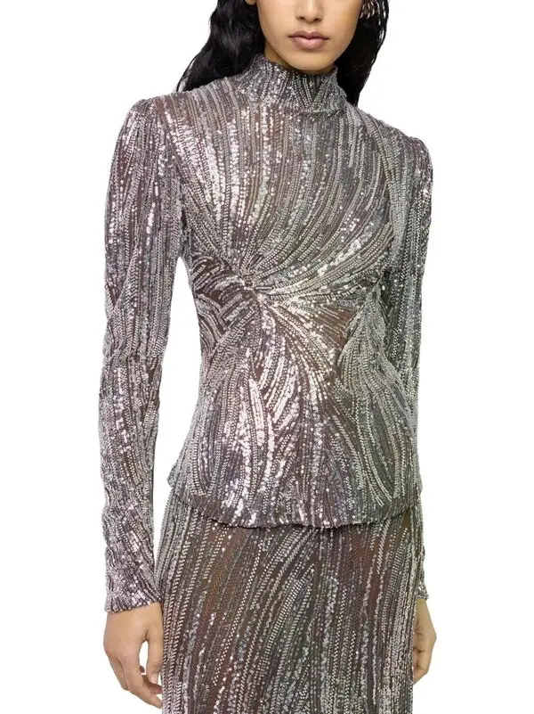 Rabanne Sequin-embellished Top - Silver