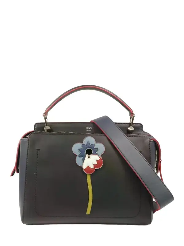 Fendi Dotcom Floral-appliqué Tote Bag - Black