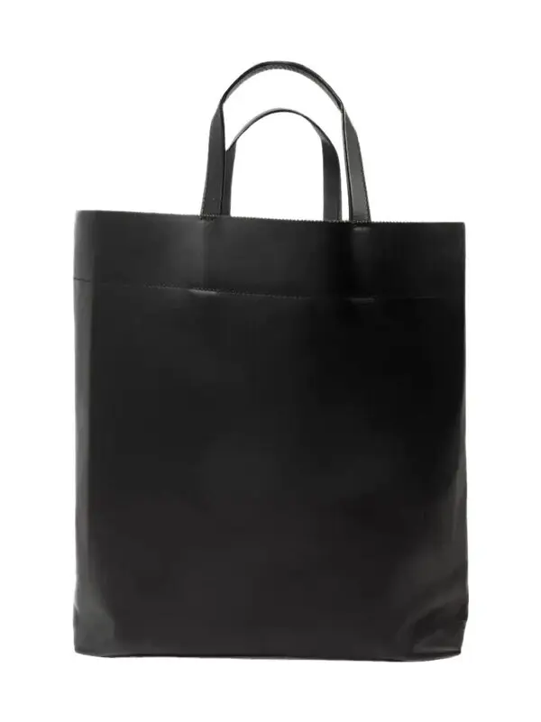 Balenciaga Logo Print Leather Tote Bag - Black