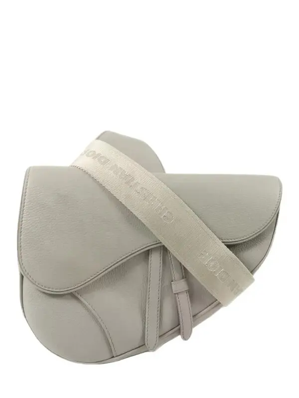 Dior Saddle Leather Cross Body Bag - Grey