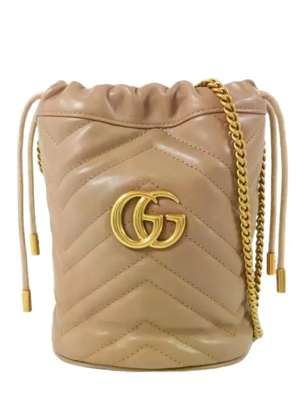 Gucci Gg Marmont Mini Bucket Bag - Neutrals