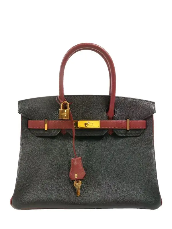 Hermès Goat Skin Birkin 30 Tote Bag - Black