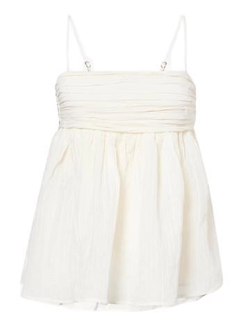 Dissh Casey Crinkle Cotton-blend Top - Ivory