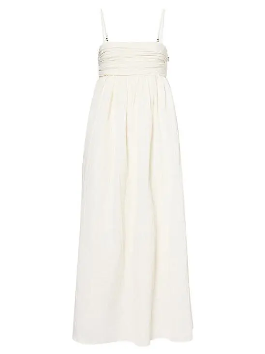 Dissh Casey Crinkled Cotton-blend Maxi Dress - Ivory