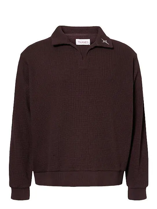 THAMES Jousting Thermal Slate Cotton Jumper - Grey
