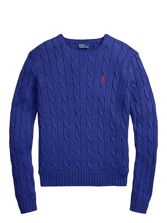Polo Ralph Lauren Julianna Cable-knitted Cotton Jumper - Charter Blue