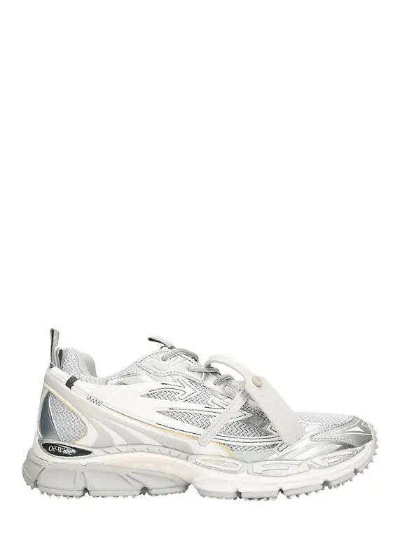 Off-White Be Right Back" Mesh And Faux-leather Low-top Trainers - Silver