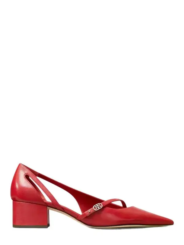 Tory Burch Double T Buckle D'orsay Pumps - Red