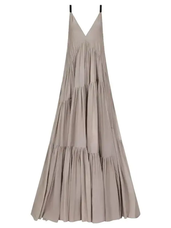 TEMILY Tiered Sleeveless Maxi Dress - Grey