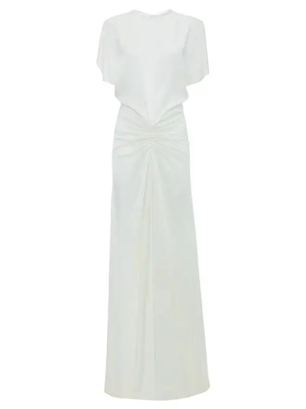 Victoria Beckham Isabella Draped-detail Maxi Dress - Neutrals