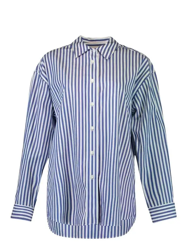 LA LIGNE Shelby Striped-pattern Shirt - Blue